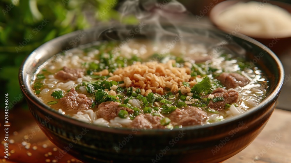Steaming Hot Pho Unwind: Cozy Street Food Stall Serving Vietnamese Pho ...