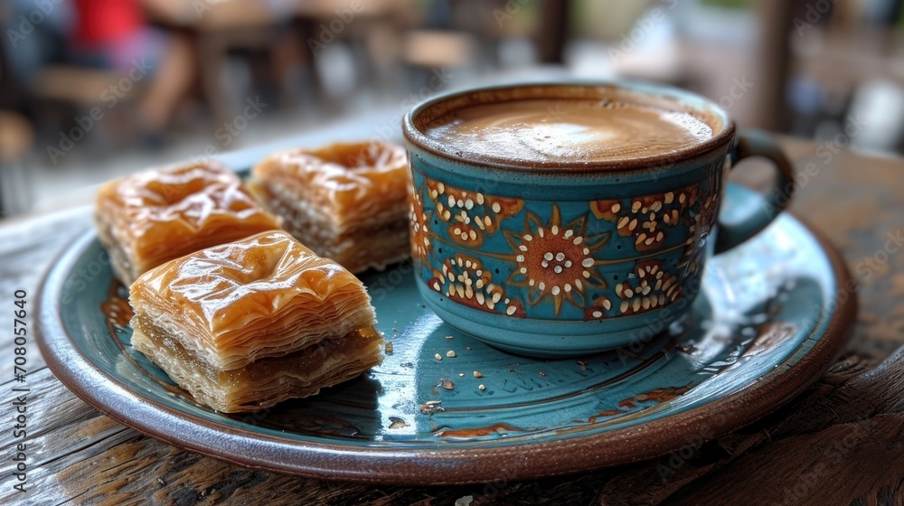 Turkish Coffee and Baklava Unwind: Cozy Middle Eastern Café with ...