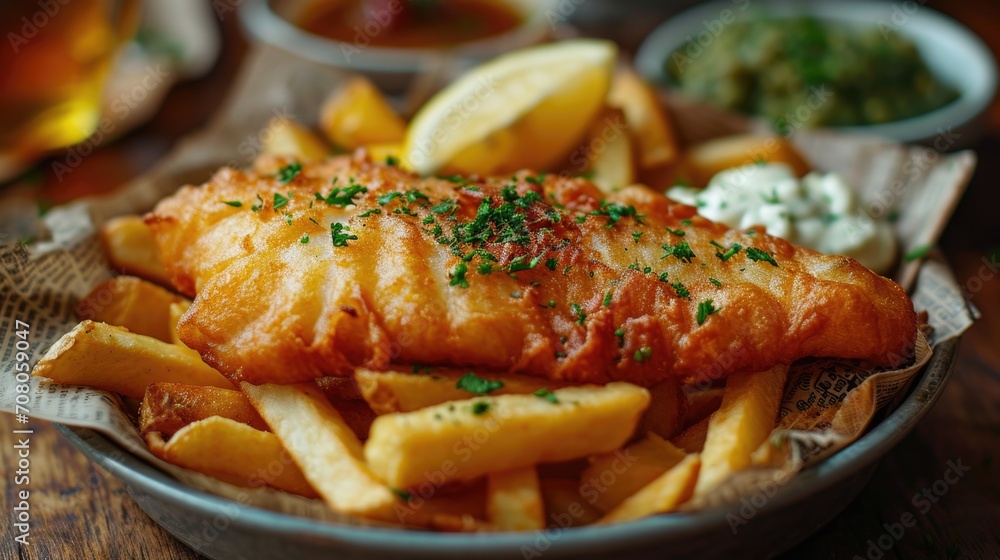 Classic British Fish and Chips Unwind: Traditional English Pub with ...