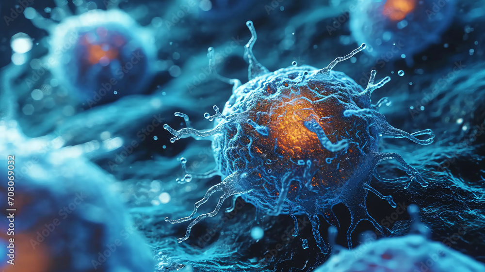 cellular therapy and regeneration, microscopic view of body cells ...