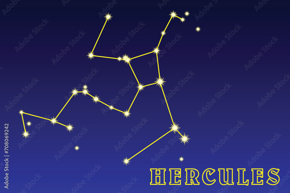 Constellation Hercules. Illustration of the constellation Hercules ...