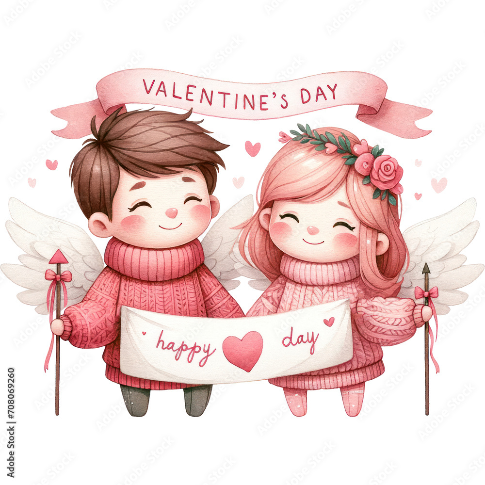 Cute Couple Cupid Clipart, Cupid Clipart Bundle, Cute Couple Angels ...