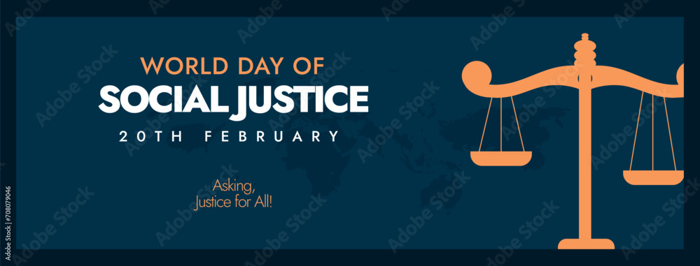World Day of Social Justice cover banner. Website banner for promoting ...