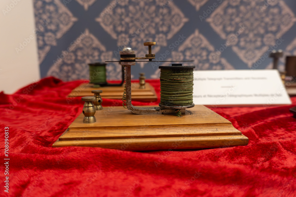 Alexander Graham Bell's harmonic telegraph receiver used in the first ...