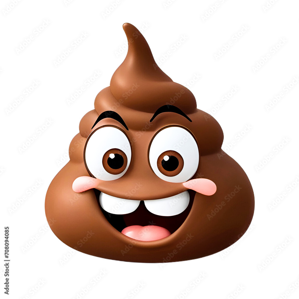 Funny Poop with Face Reaction illustration on Transparent Background ...