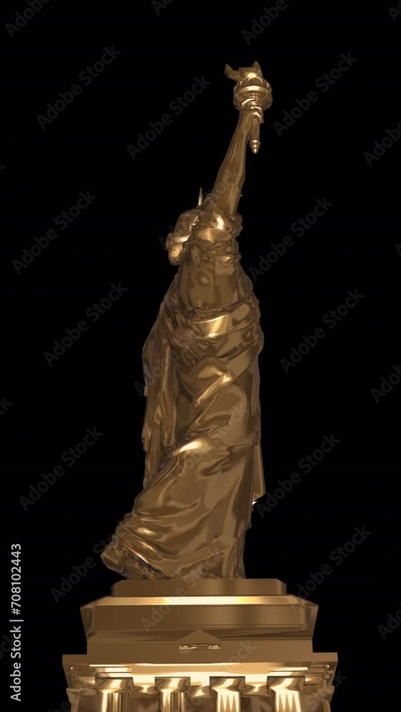 Statue of Liberty - Golden Metal - Rotation Loop - VI - MS View ...
