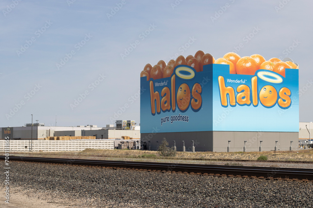 Delano, CA, USA - Mar 26, 2022: Wonderful Halos sign is seen at the ...