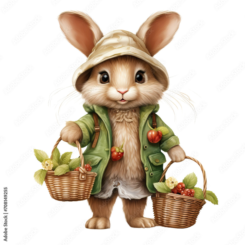spring easter Bunny watercolor PNG, easter bunny clipart, cute Rabbit ...