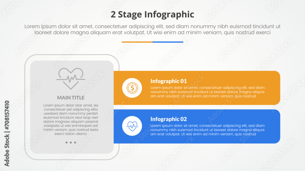 2 points stage template for comparison opposite infographic concept for ...
