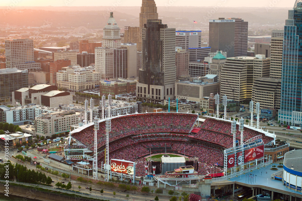 Great American Ball Park, baseball stadium in Cincinnati, Ohio. Urban ...