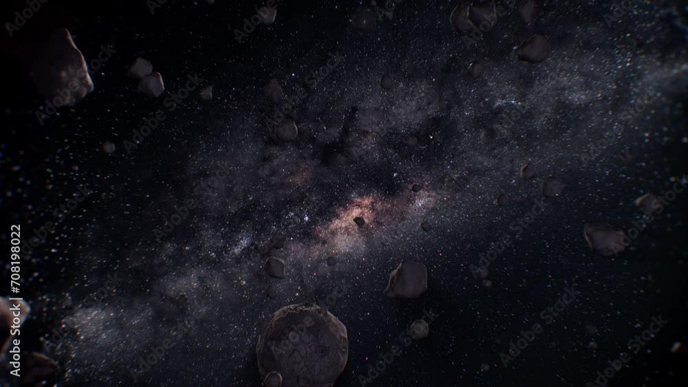 Outer Space Background Loop with meteor in space on milkyway background ...