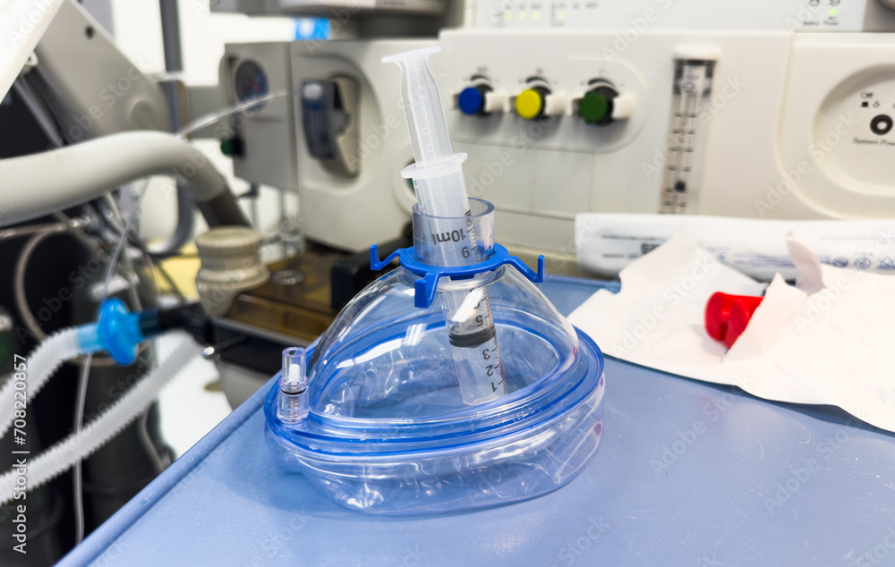 anesthesia equipment ,laryngoscope, ventilation mask, LMA, and oral ...