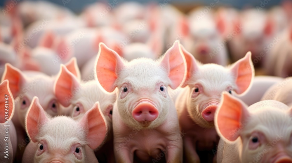 Rows and rows of identical pigs snuffling around in a controlled ...