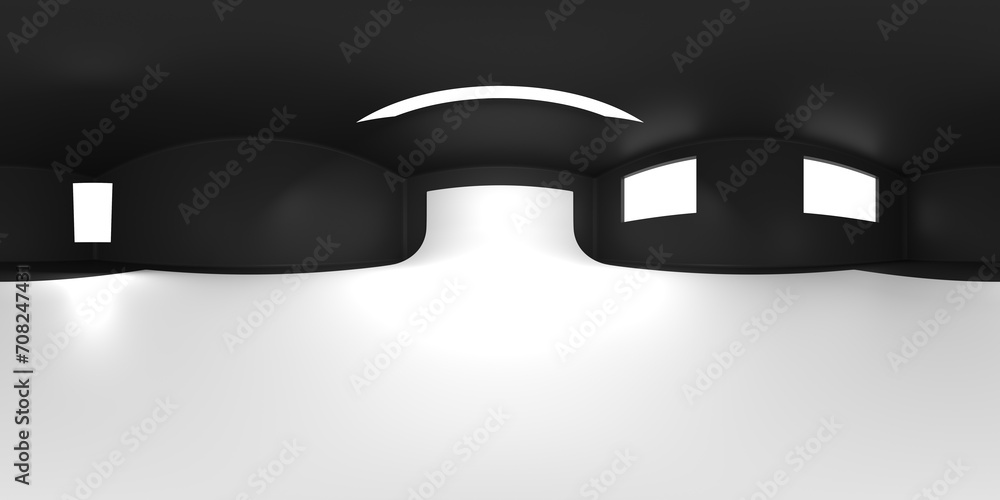 ภาพประกอบสต็อก VR 360 studio panorama with reflections. Animation 3D ...