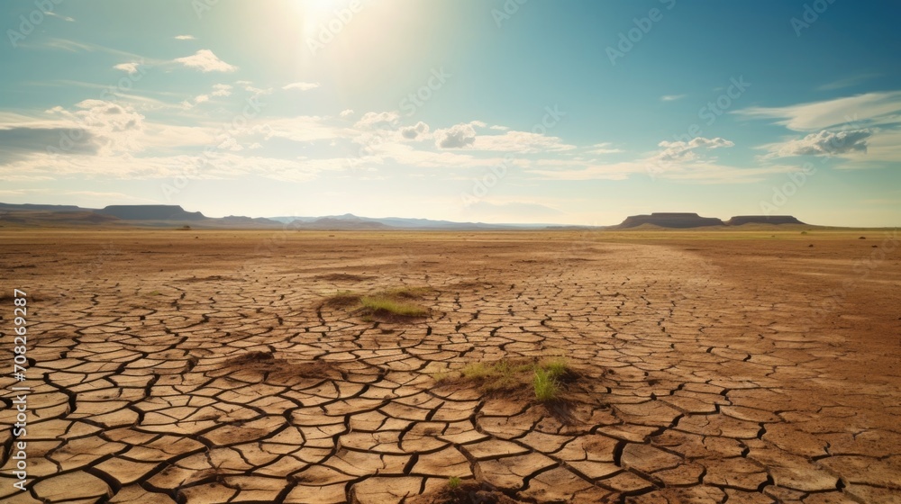 An eerie landscape of cracked and parched earth stretches as far as the ...