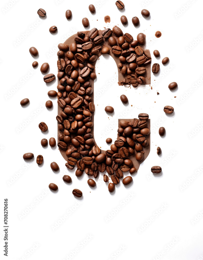 Lettering with coffee beans isolated on transparent background. PNG ...