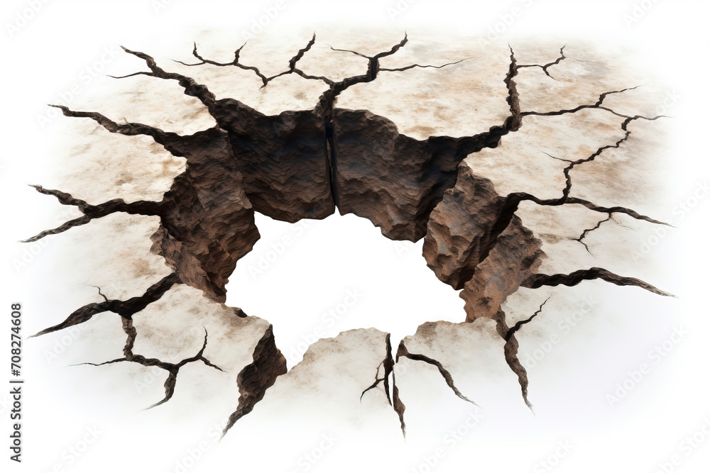 Hole in cracked ground isolated on transparent background. PNG Stock ...