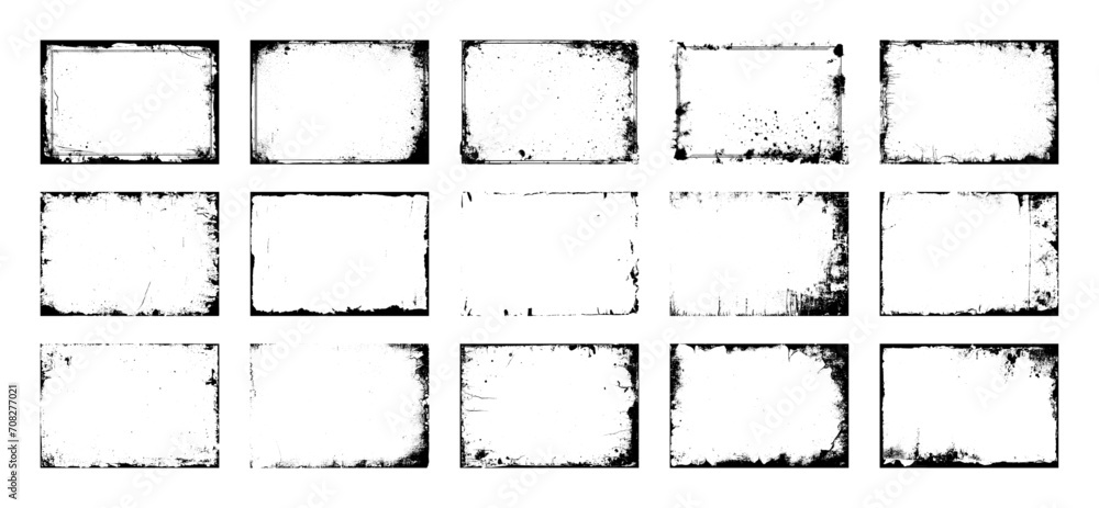 Overlay textures set stamp with grunge effect frame. Old damage Dirty ...