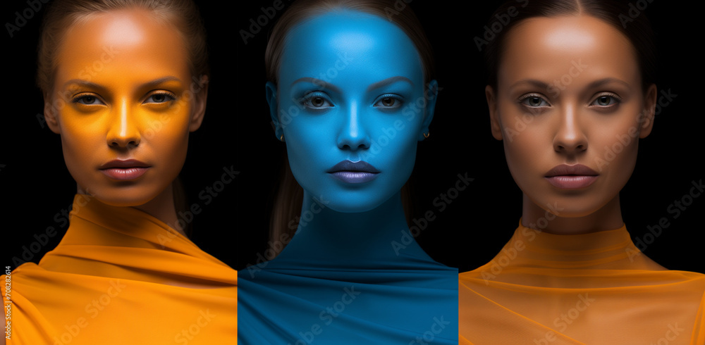 group of people photo of women posing with different kinds of colors ...