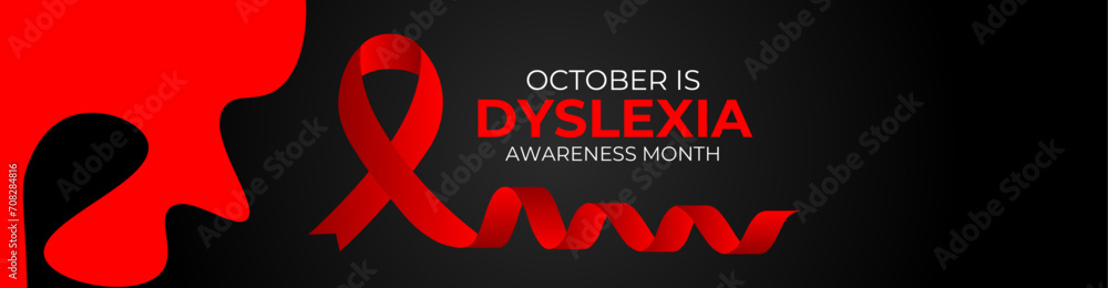 Dyslexia awareness month. Vector banner, poster, cover, flyer, brochure ...