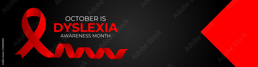 Dyslexia awareness month. Vector banner, poster, cover, flyer, brochure ...
