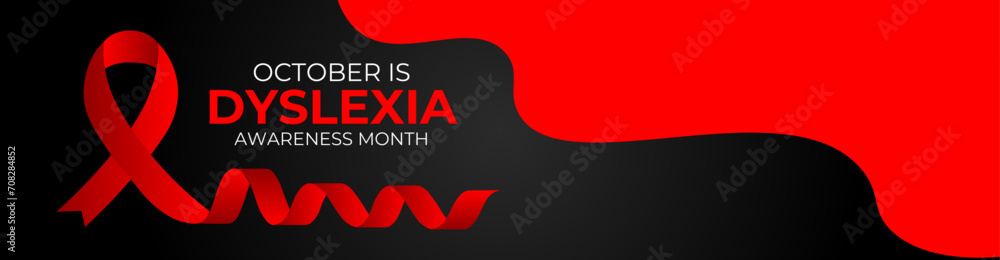 Dyslexia awareness month. Vector banner, poster, cover, flyer, brochure ...