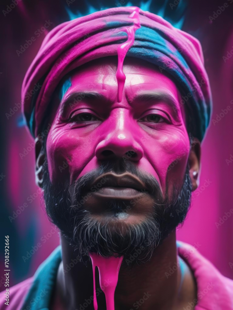 Deep Melting Visuals - Close-up Portrait of a Man with Ancient ...