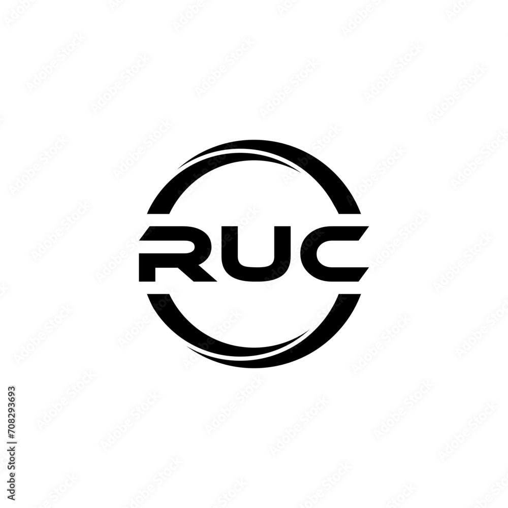 RUC letter logo design with white background in illustrator, cube logo ...