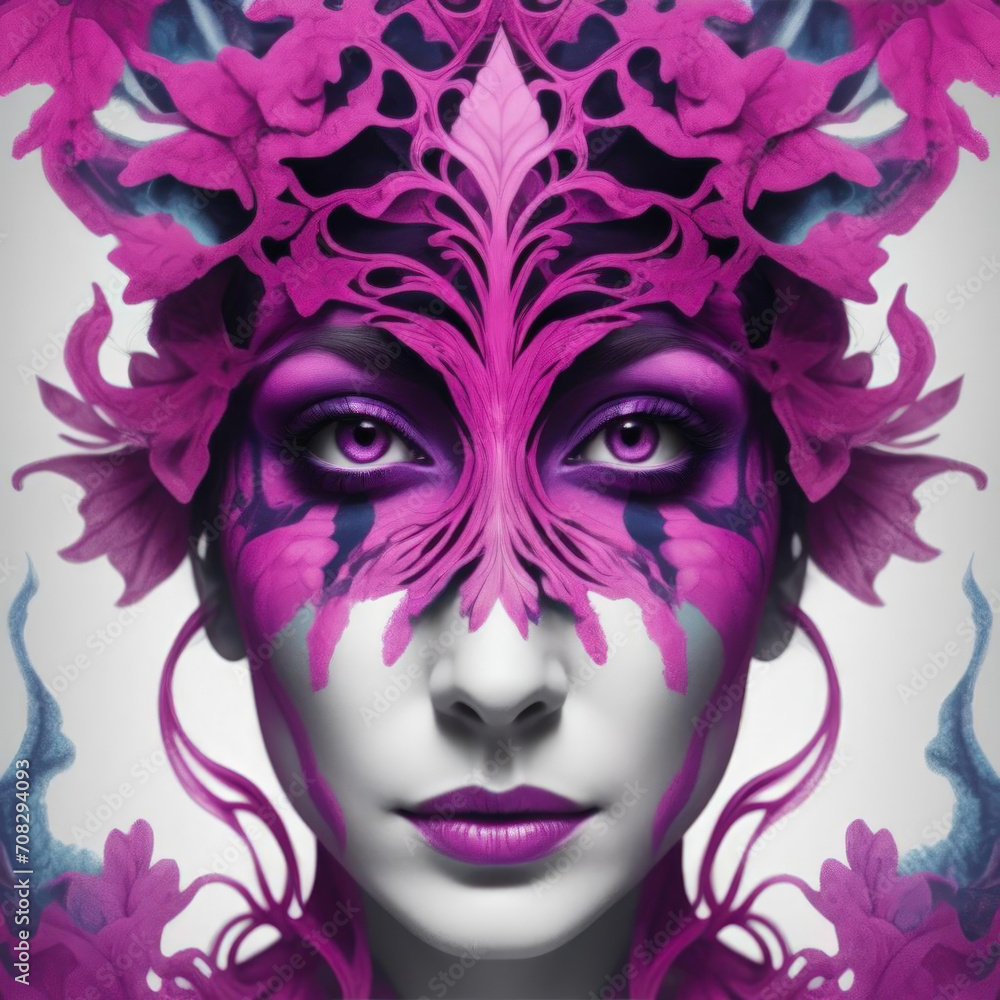 Psychedelic Woman - Close-up portrait of a woman under the influence ...