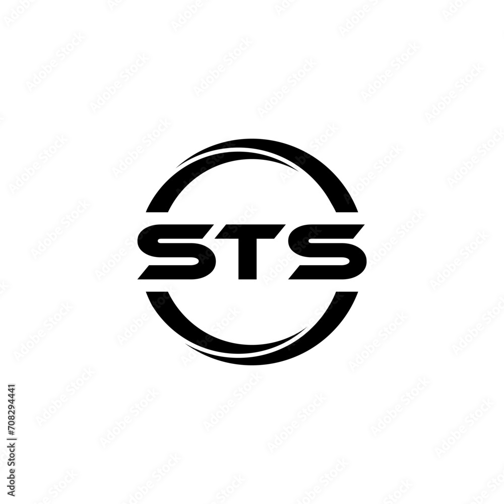 STS letter logo design with white background in illustrator, cube logo ...