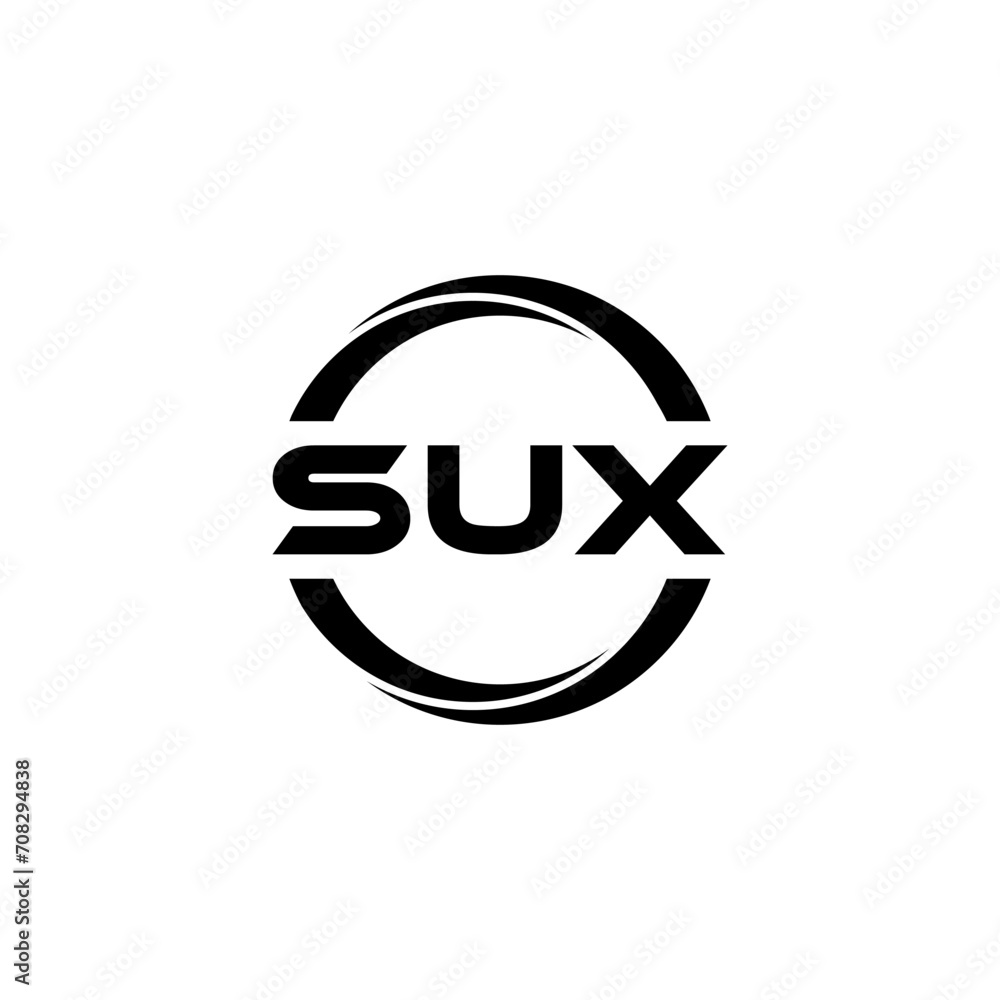SUX letter logo design with white background in illustrator, cube logo ...