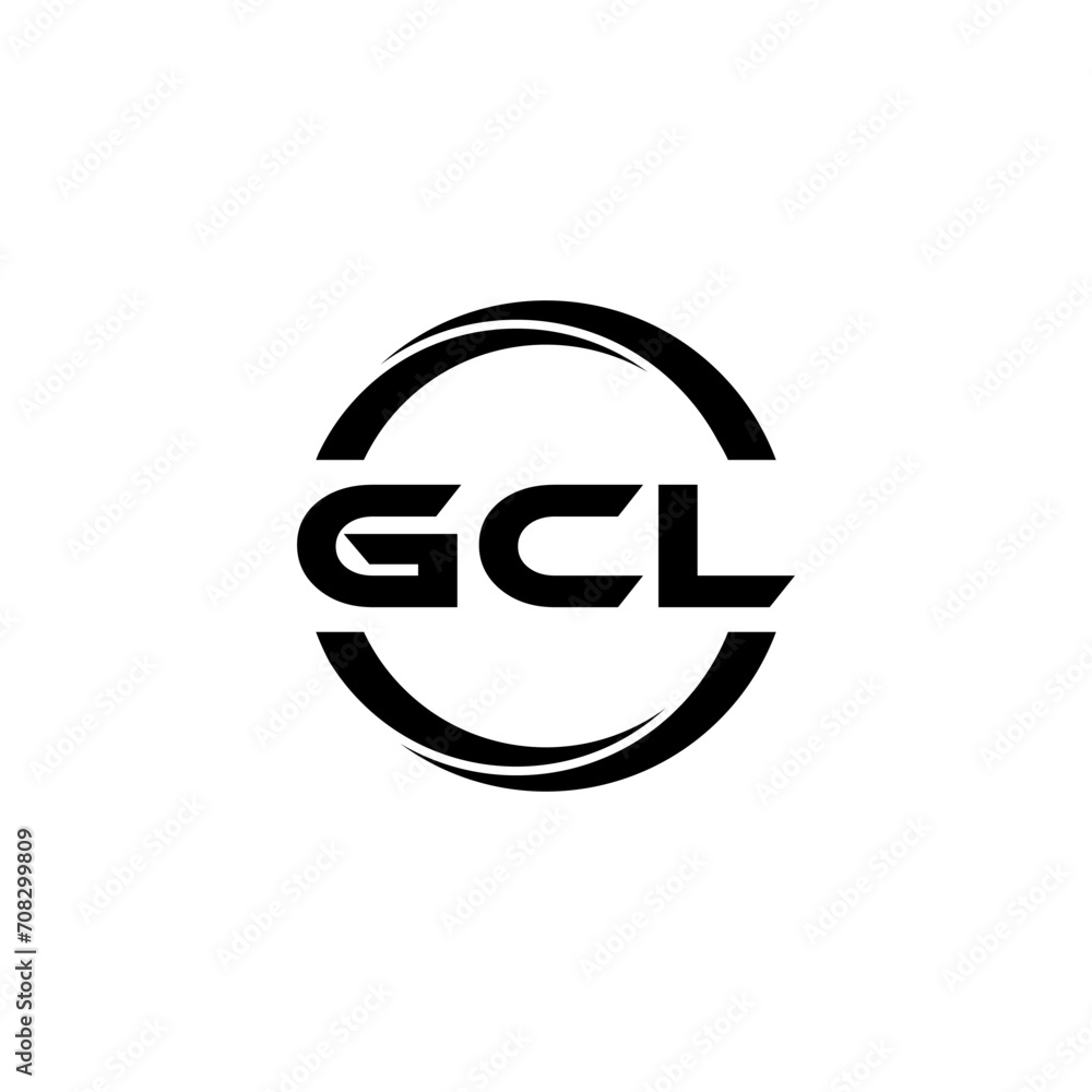 Vetor do Stock: GCL letter logo design with white background in ...