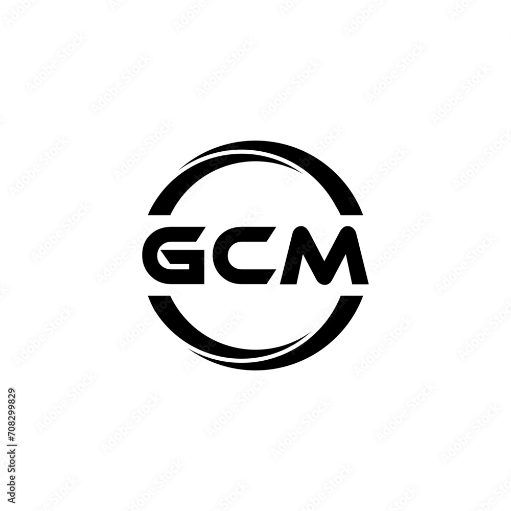 GCM letter logo design with white background in illustrator, cube logo ...