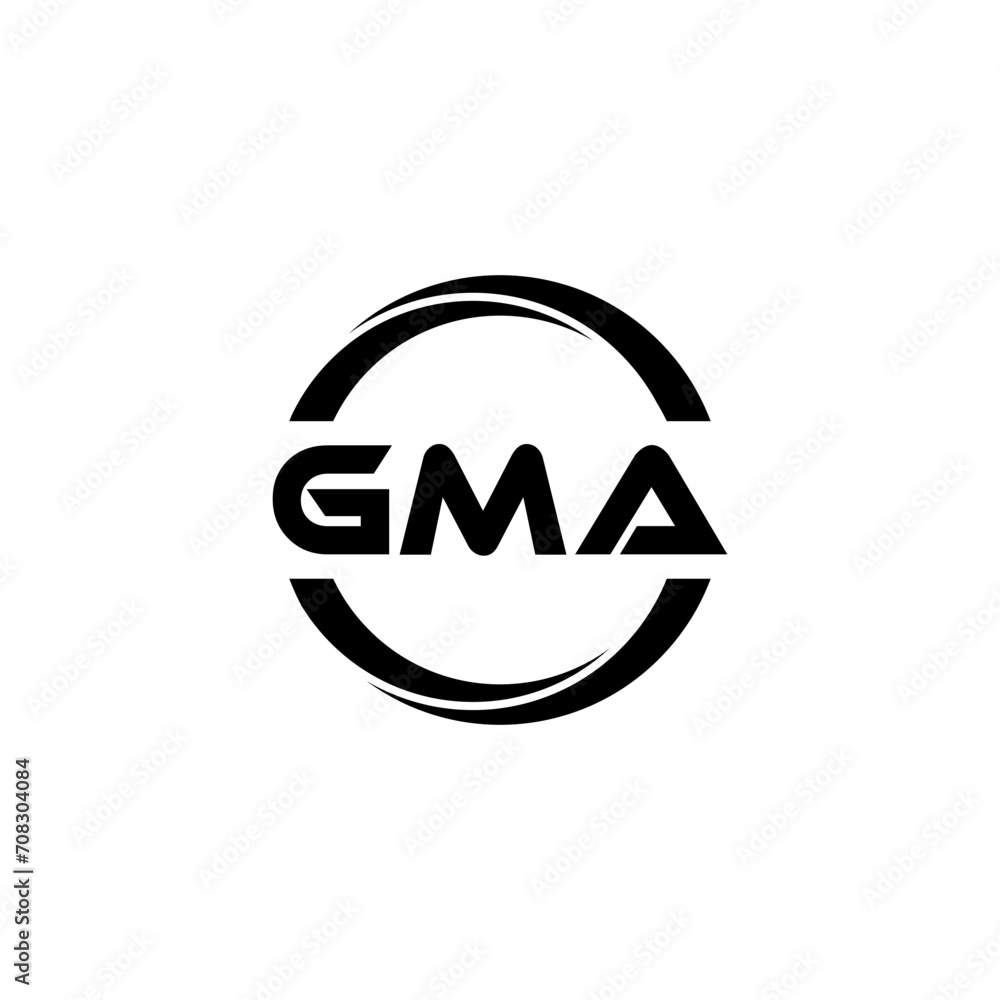 GMA letter logo design with white background in illustrator, cube logo ...