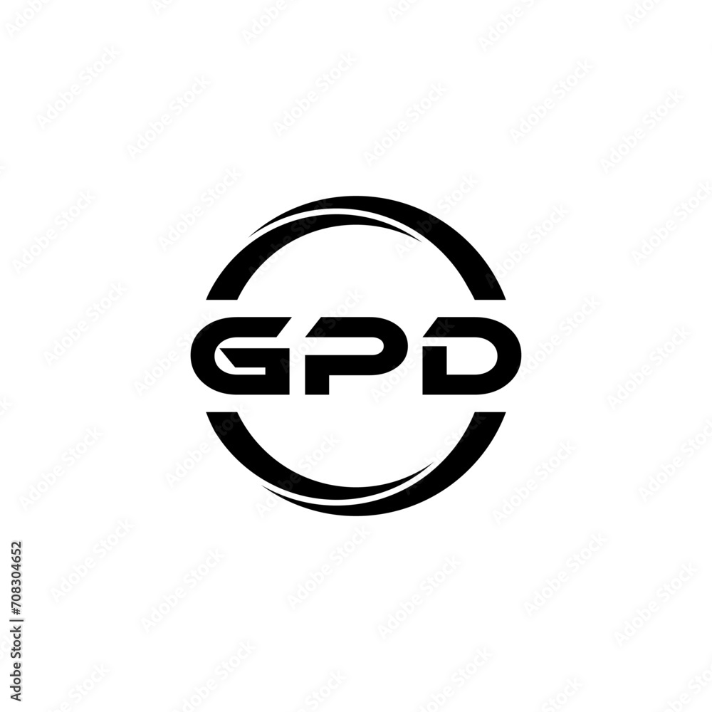 GPD letter logo design with white background in illustrator, cube logo ...
