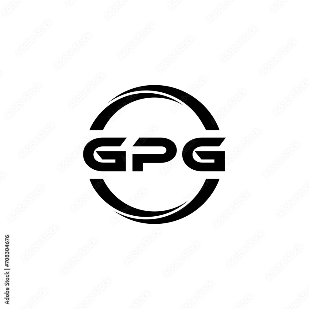 GPG letter logo design with white background in illustrator, cube logo ...