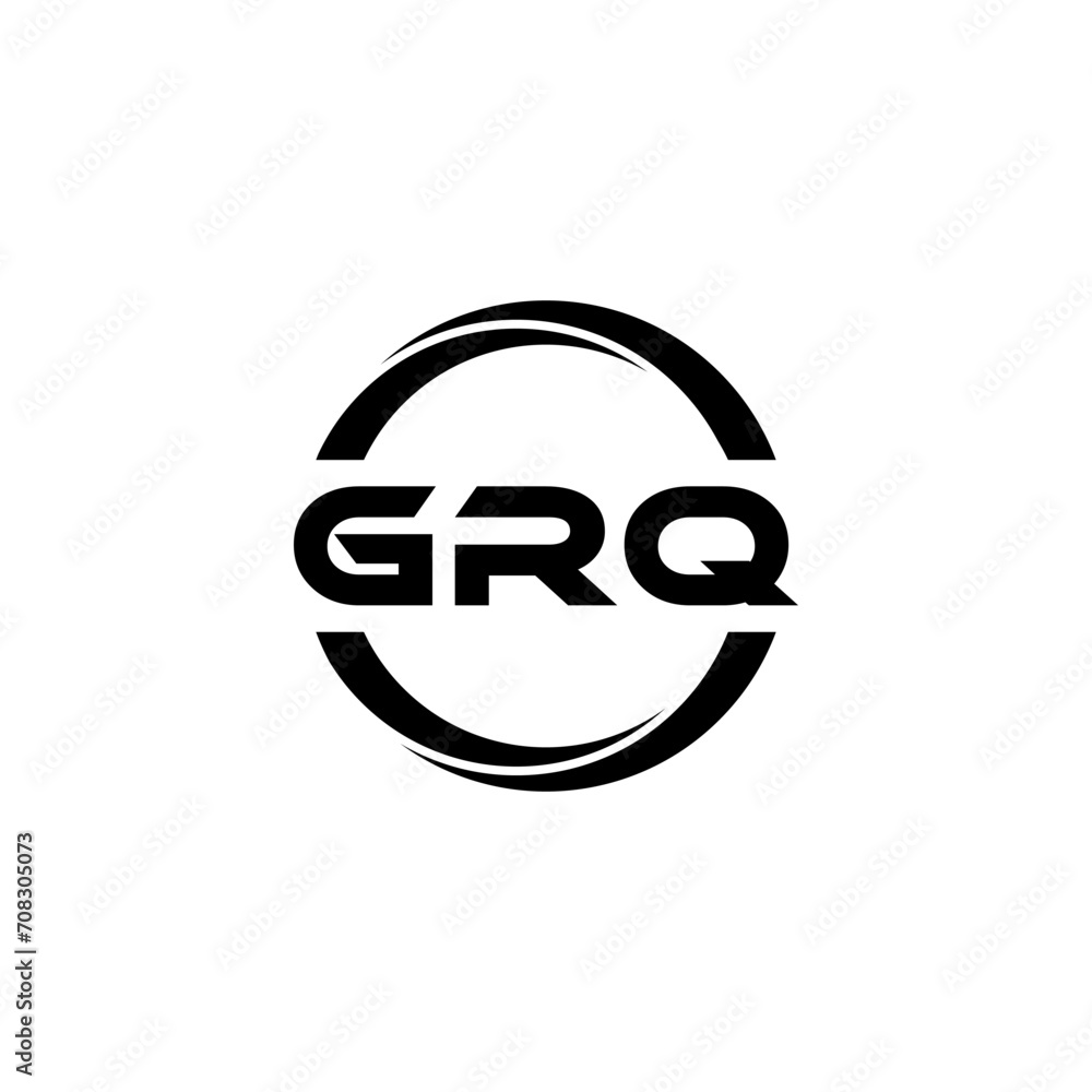 GRQ letter logo design with black background in illustrator, cube logo ...