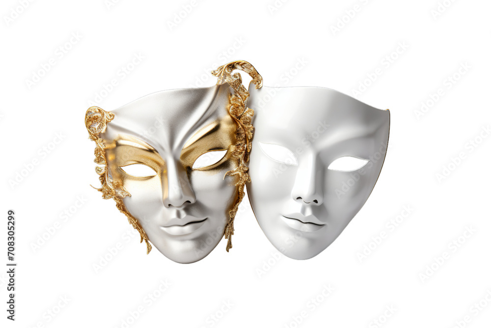 Dual theater mask, Isolated on transparent PNG background, Generative ...
