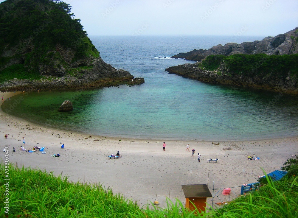 Shikine jima cove and beach in Shikine Jima island, Japan Stock Photo ...