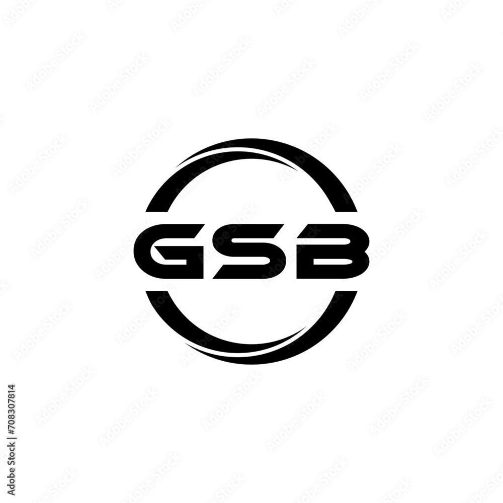 GSB letter logo design with white background in illustrator, cube logo ...