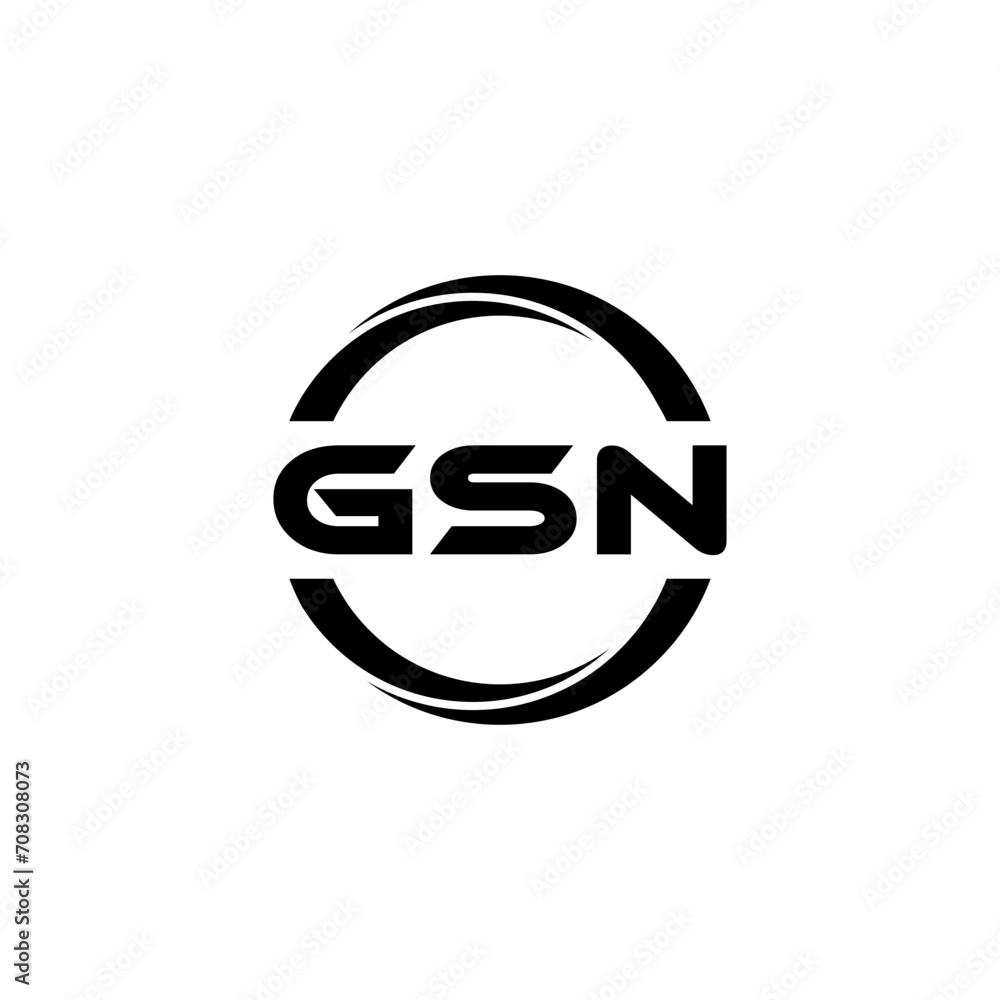 GSN letter logo design with white background in illustrator, cube logo ...