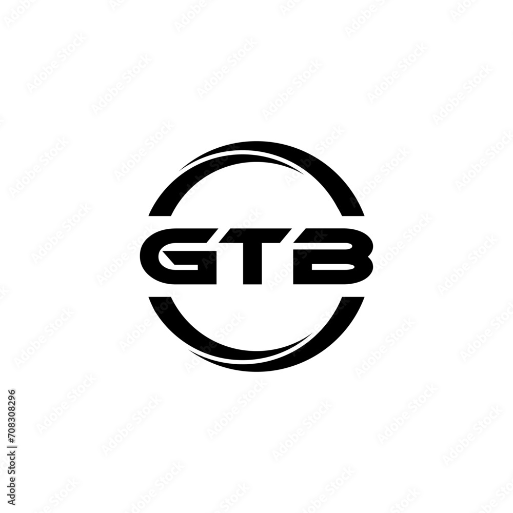 GTB letter logo design with white background in illustrator, cube logo ...