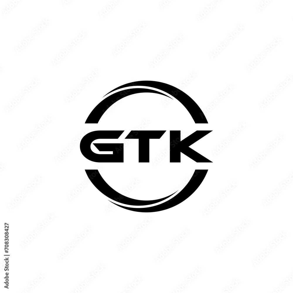 GTK letter logo design with white background in illustrator, cube logo ...