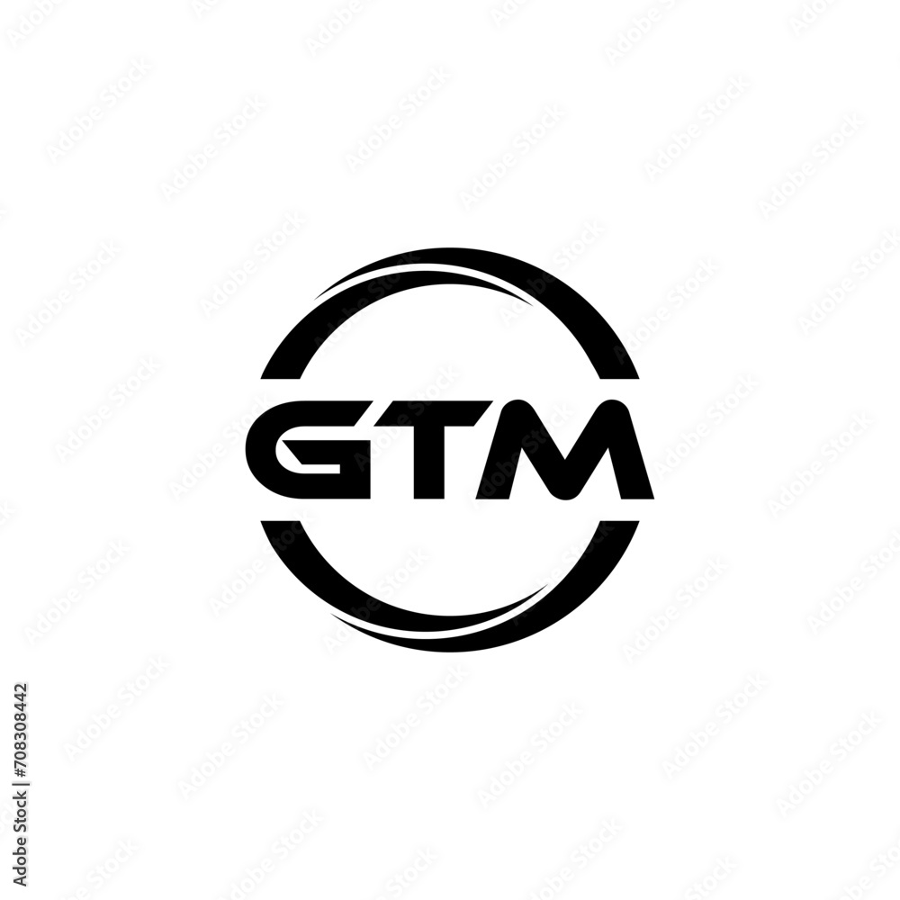 GTM letter logo design with white background in illustrator, cube logo ...