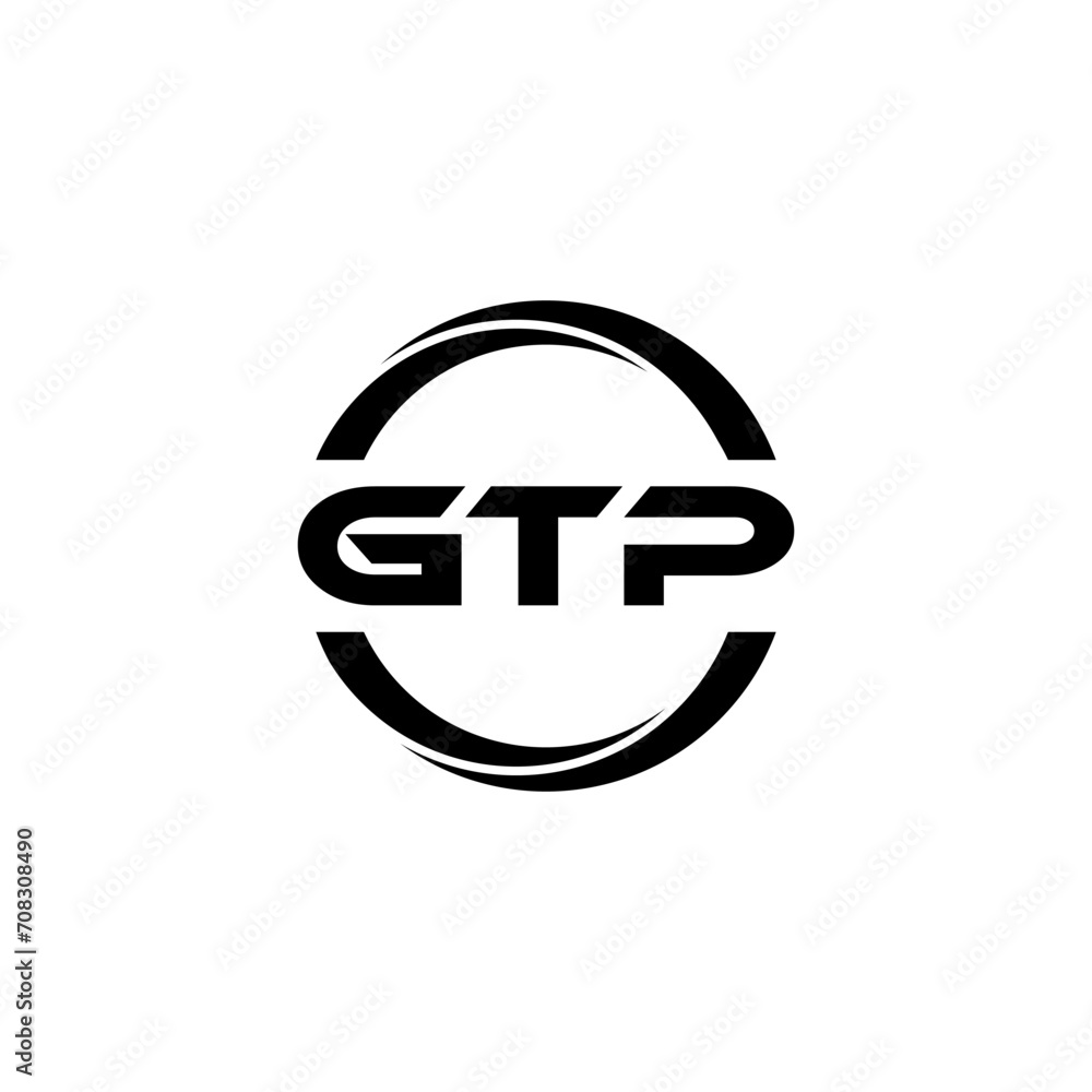 GTP letter logo design with white background in illustrator, cube logo ...