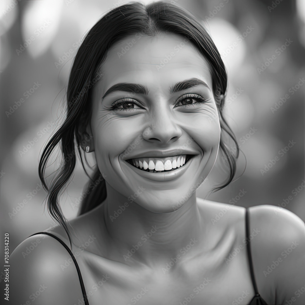 Passionate Smile - Close-up portrait of a strong and elegant Indigenous ...