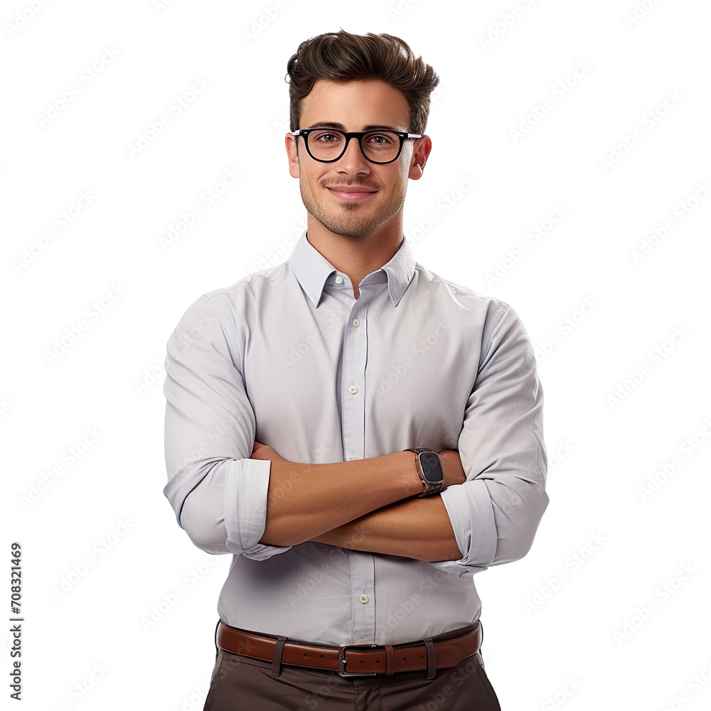 Front view of an extremely handsome Caucasian white male model dressed ...