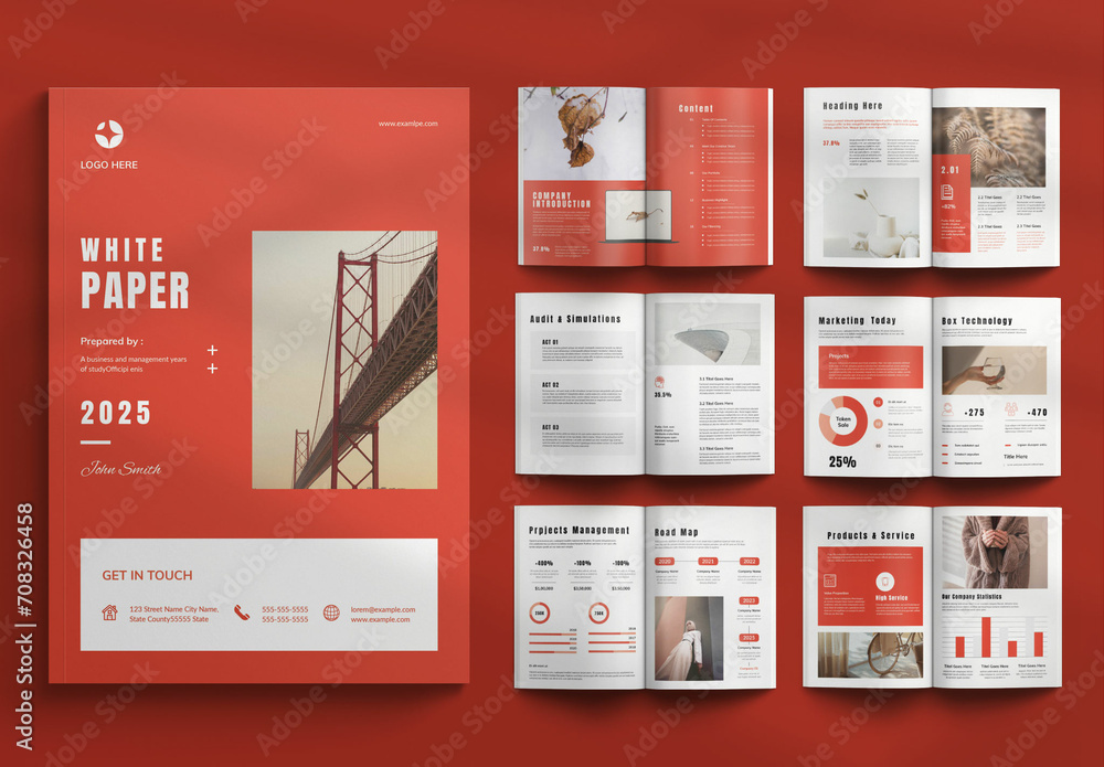 White Paper Template 2025 Stock Template | Adobe Stock