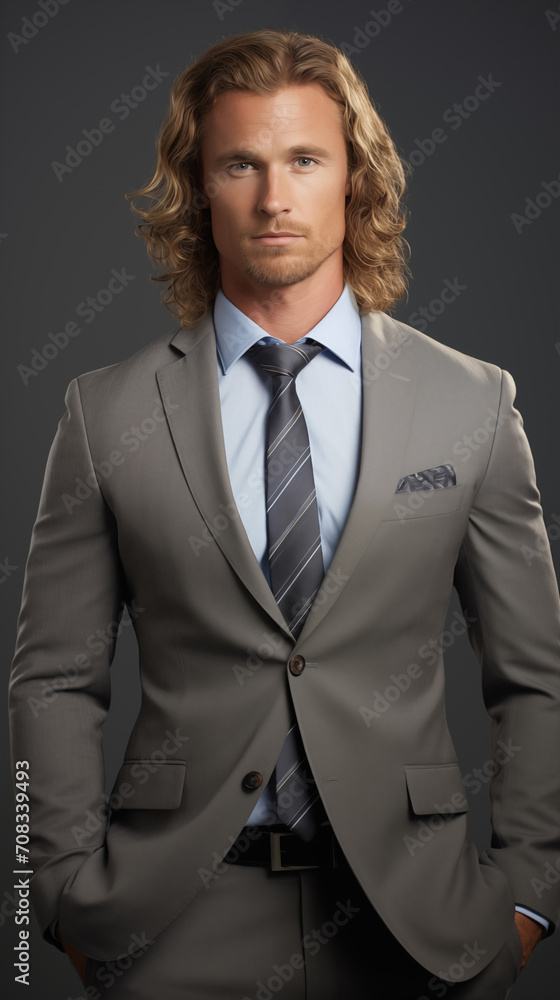 Portrait of a professional business man in a confident stance, long ...