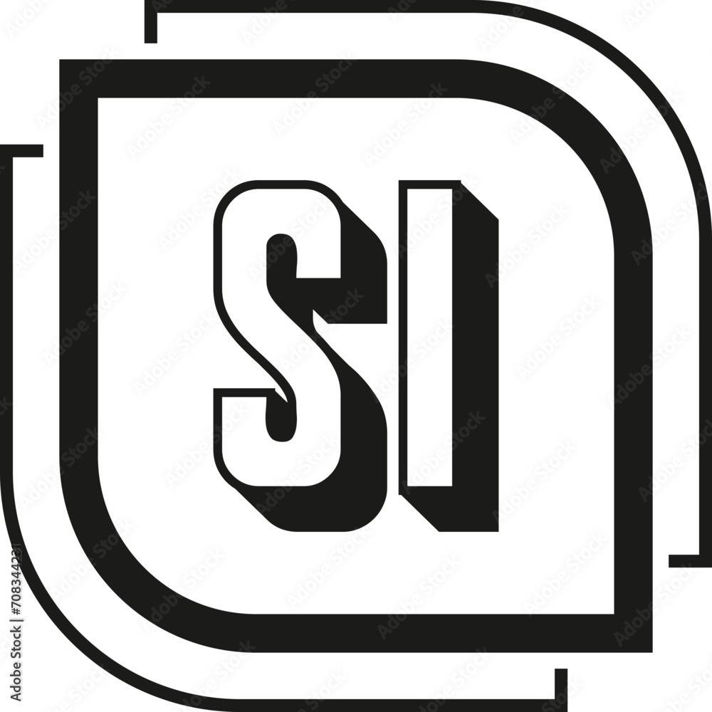 SI letter logo design on white background. SI logo. SI creative ...